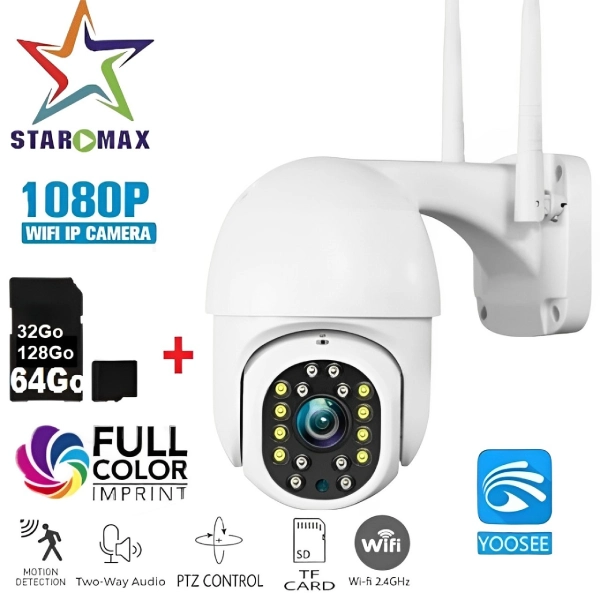 Caméra de Surveillance Externe WiFi 360°