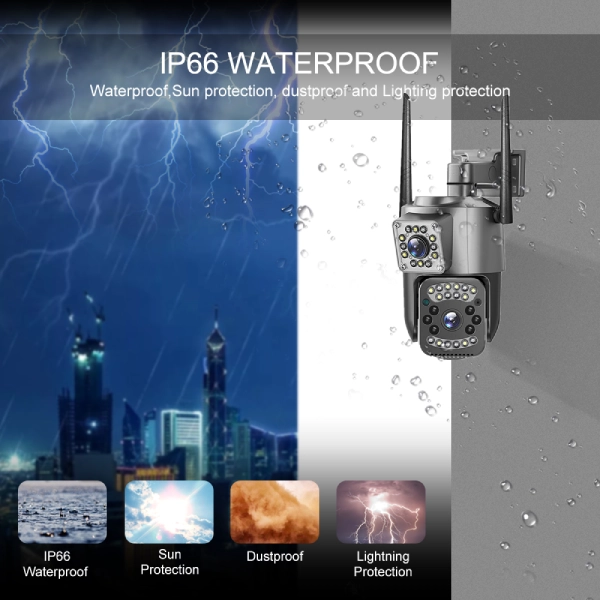 V380 Pro Caméra de Surveillance Dual Lens PTZ 360° 4G