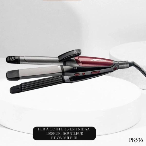 Fer à Coiffer 3en1 NIDAA CurlMaster PK536 – Lisseur, Boucleur & Onduleur