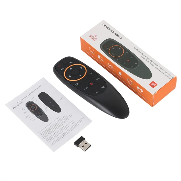Télécommande Air Mouse G10 – Souris Sans Fil, Gyroscope & Commande Vocale